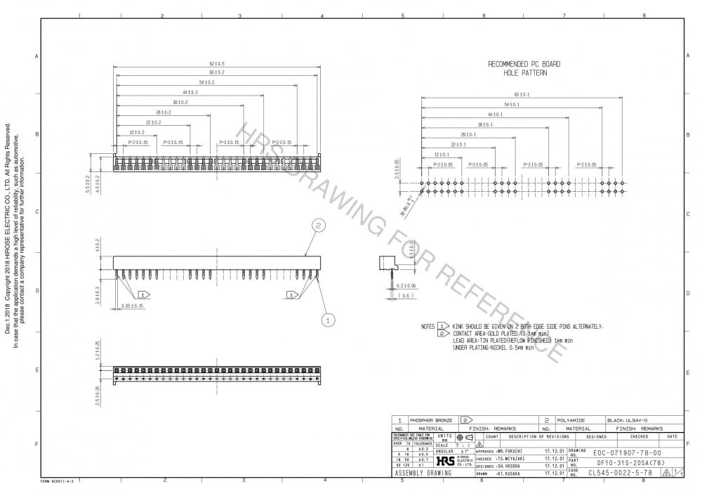 HRS DF10-31S-2DSA(78) technical drawing preview