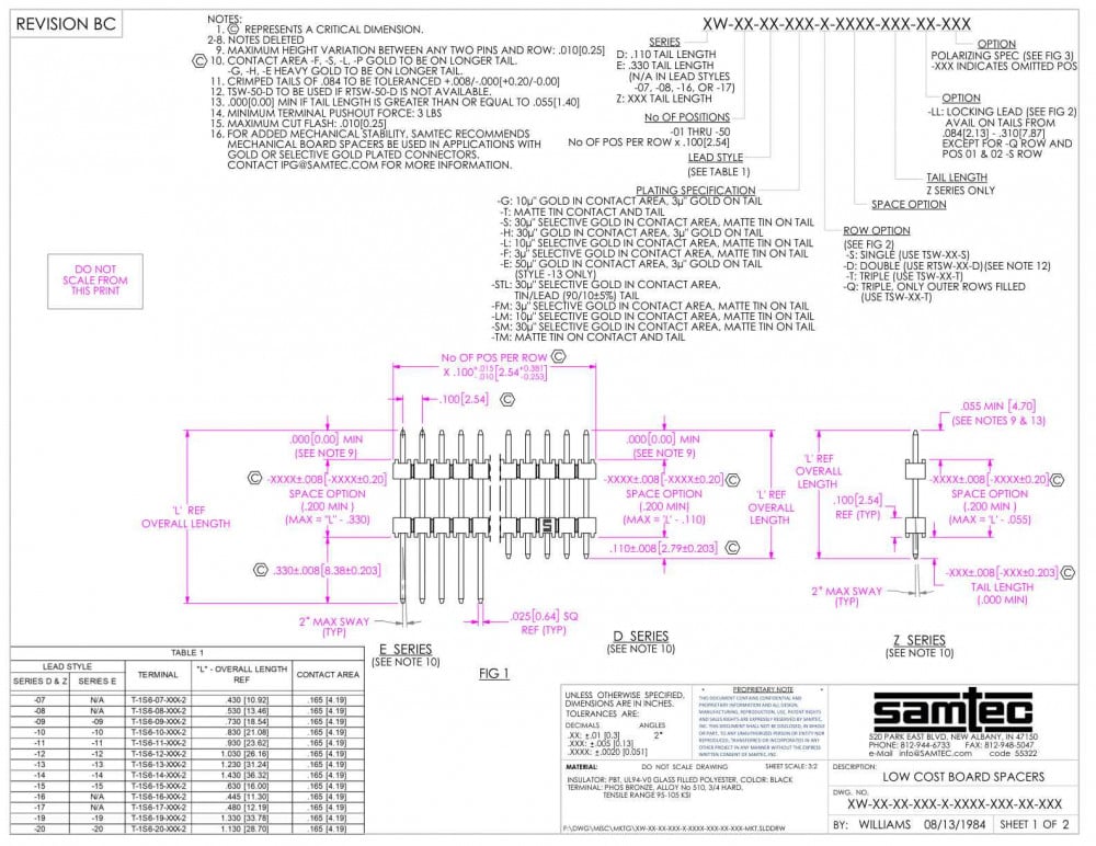 Samtec DW-04-13-L-D-925 drawing page 1
