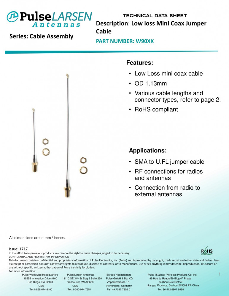 W9011M datasheet page 1