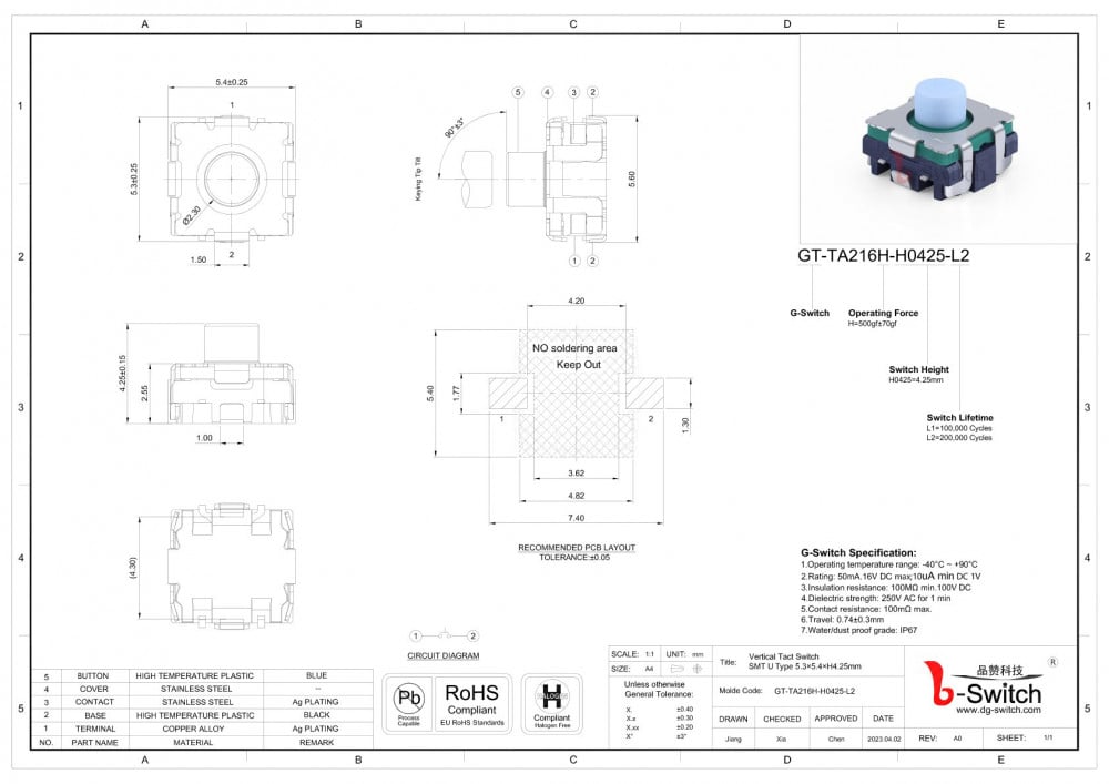 GT-TA216H-H0425-L2 technical document preview