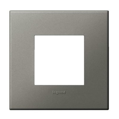 Arteor - British standard square plate 2 modules 1 gang - Magnesium finish - Matt thermoplastic - Flush-mounted horizontal installation for sale