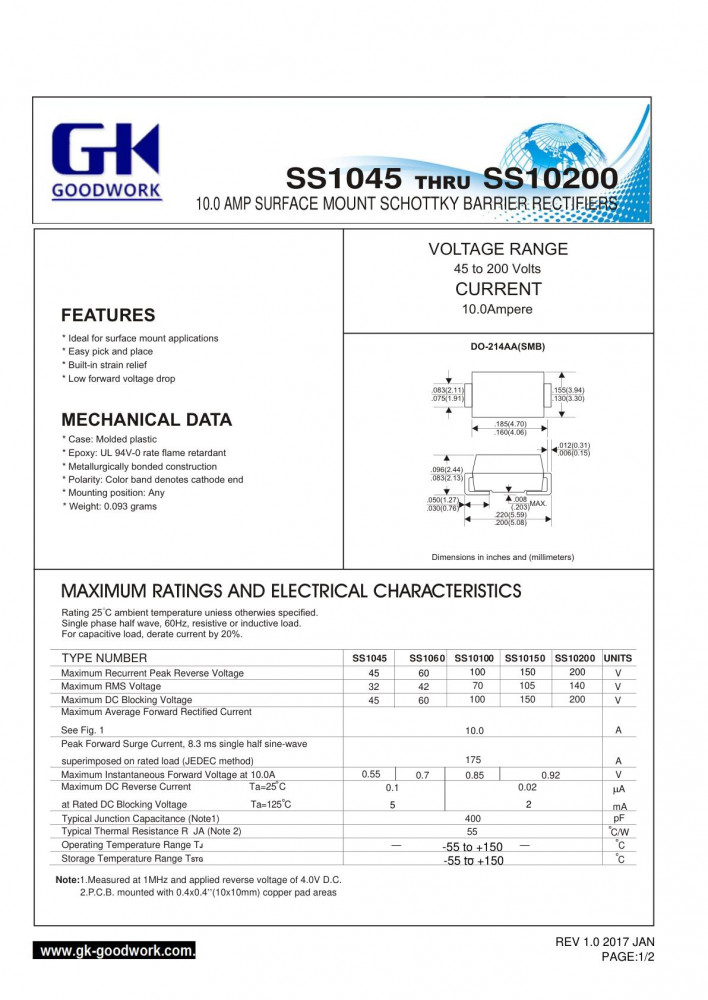 GOODWORK SS10200 datasheet page 1