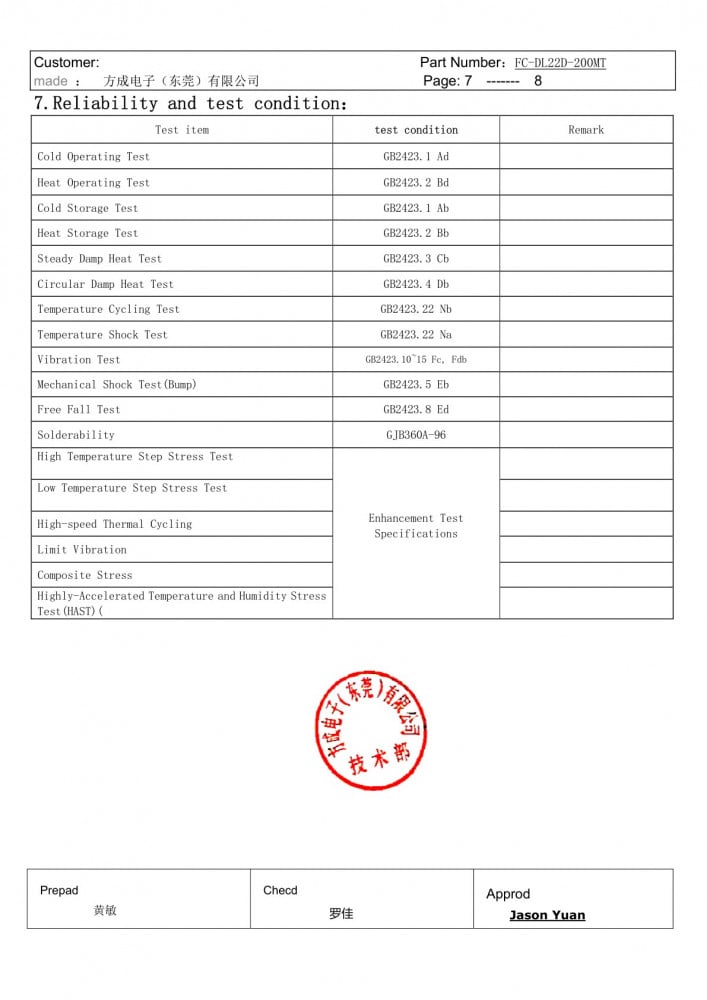 FC-DL22D-200MT specification page 7