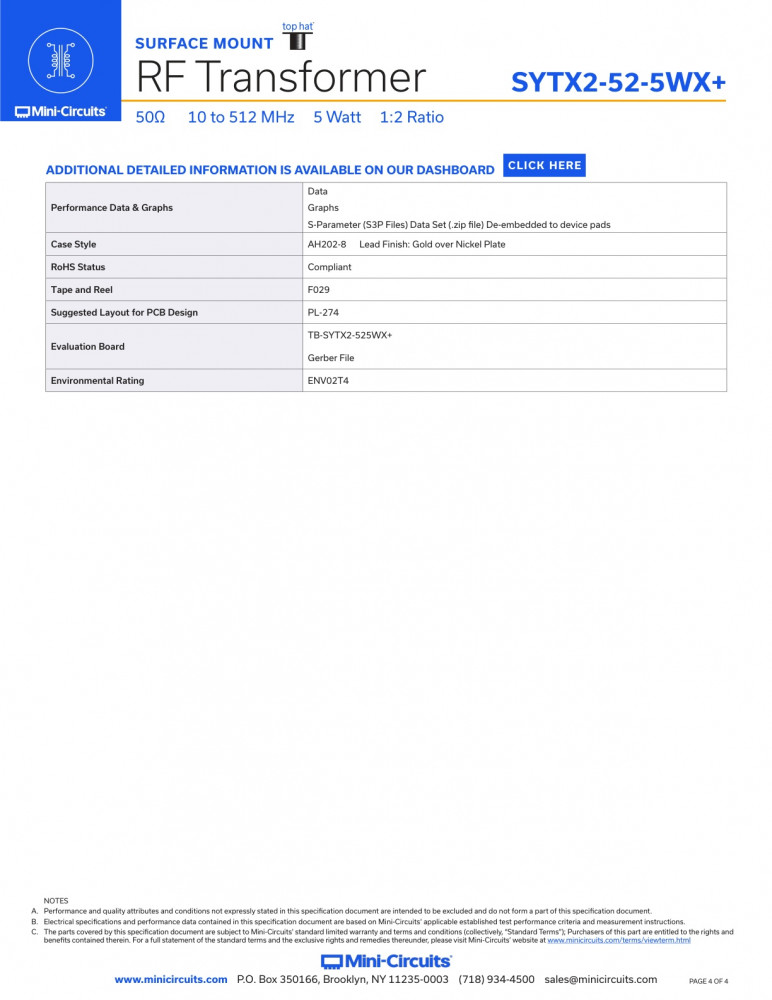 SYTX2-52-5WX+ technical document page 4