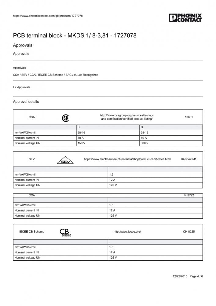 Phoenix Contact 1727078 technical document page 4