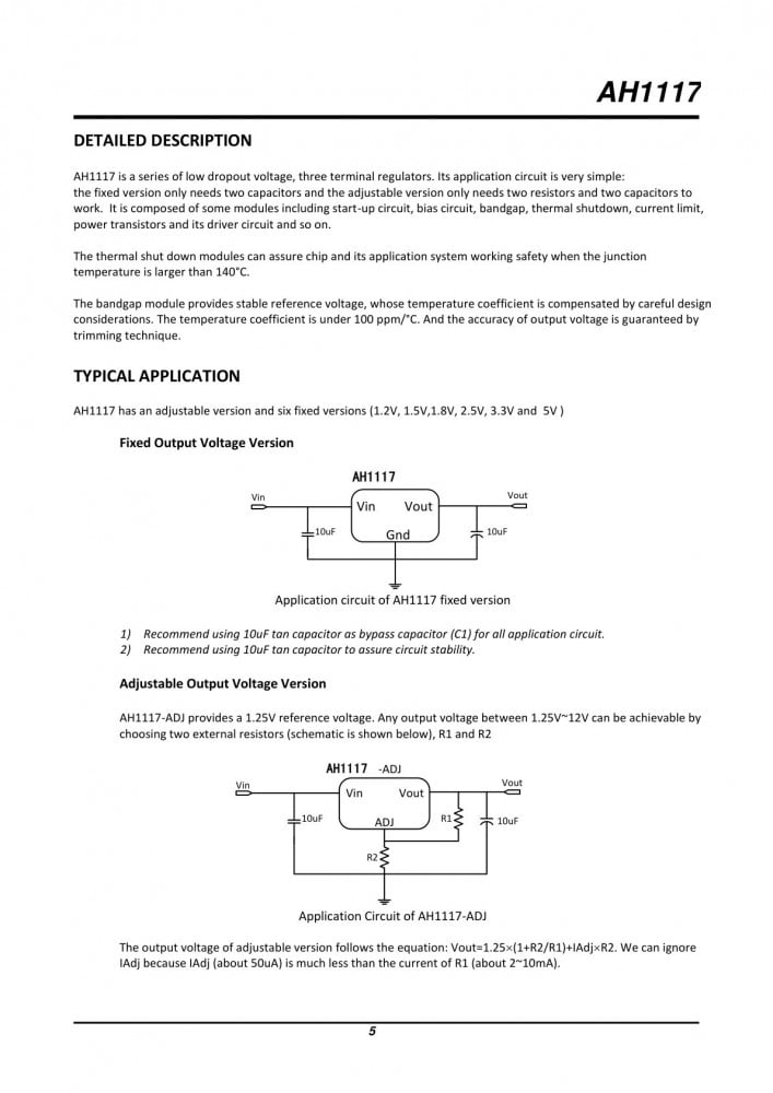 AH1117 datasheet page 5