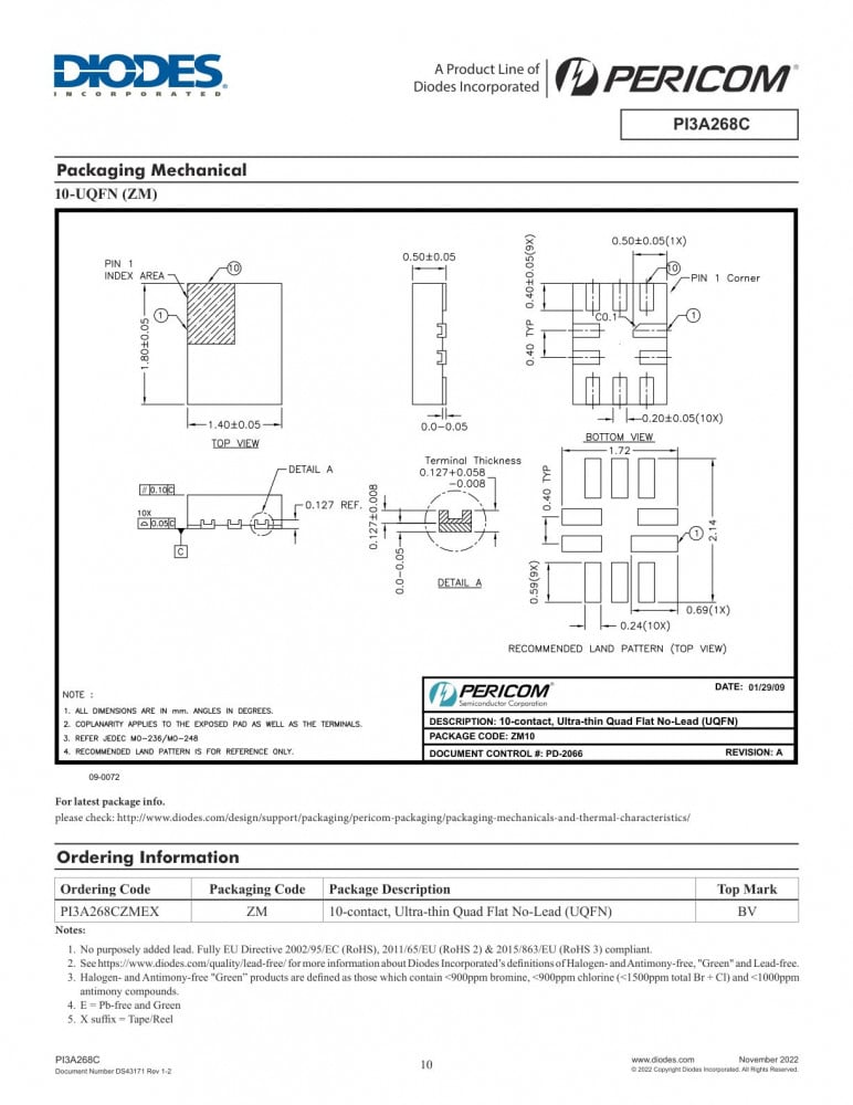 PI3A268C datasheet page 10