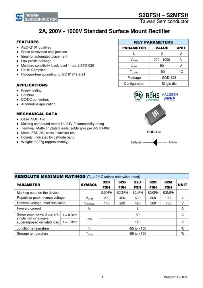S2JFSH datasheet page 1