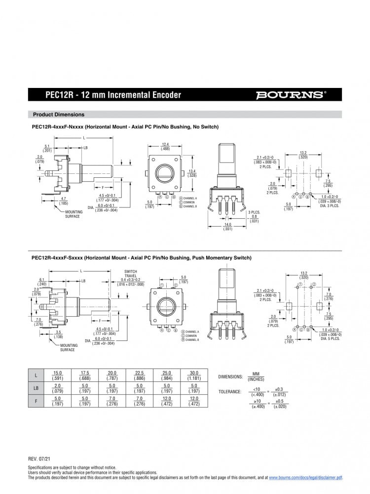 PEC12R datasheet page 4