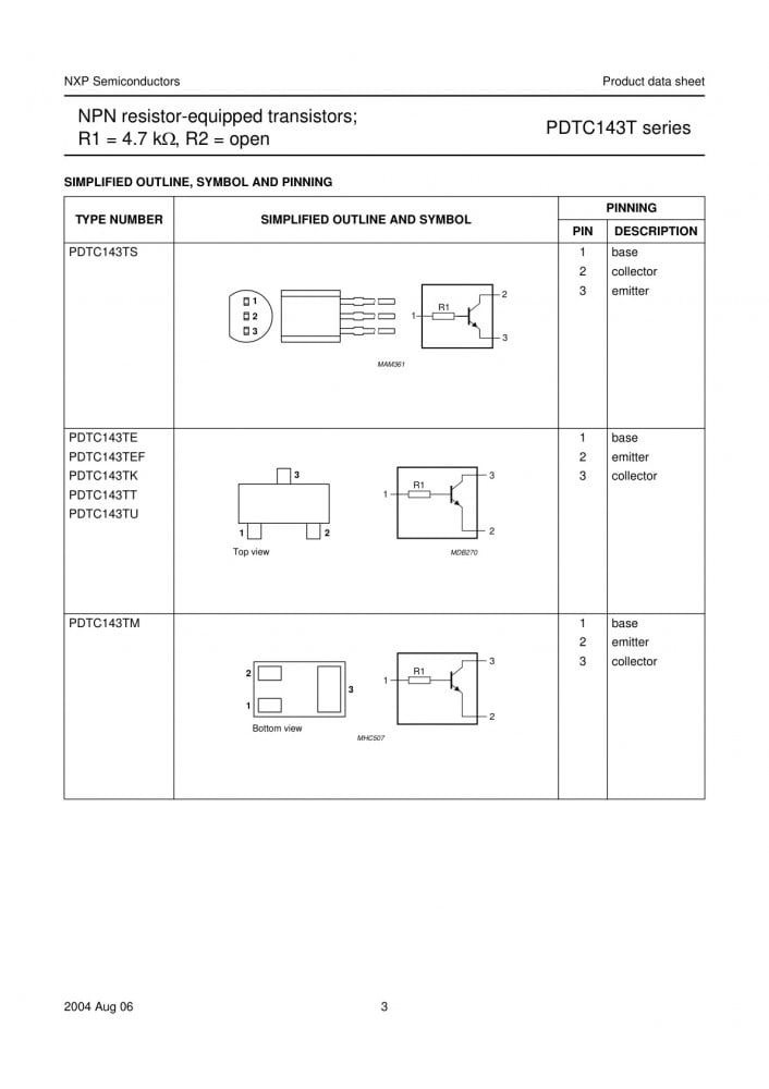 PDTC143T datasheet page 4
