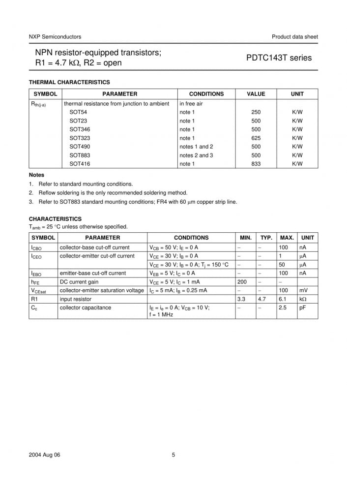 PDTC143T datasheet page 6
