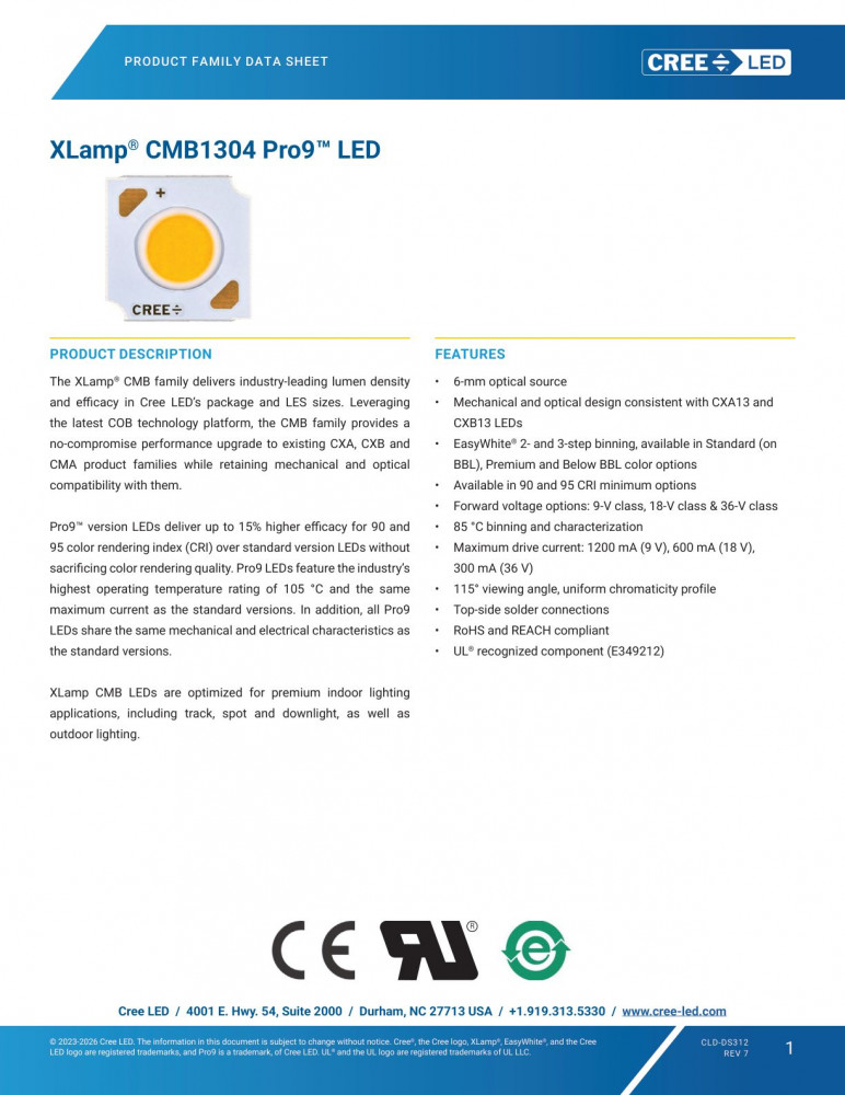 CMB1304 Pro9 datasheet page image 1