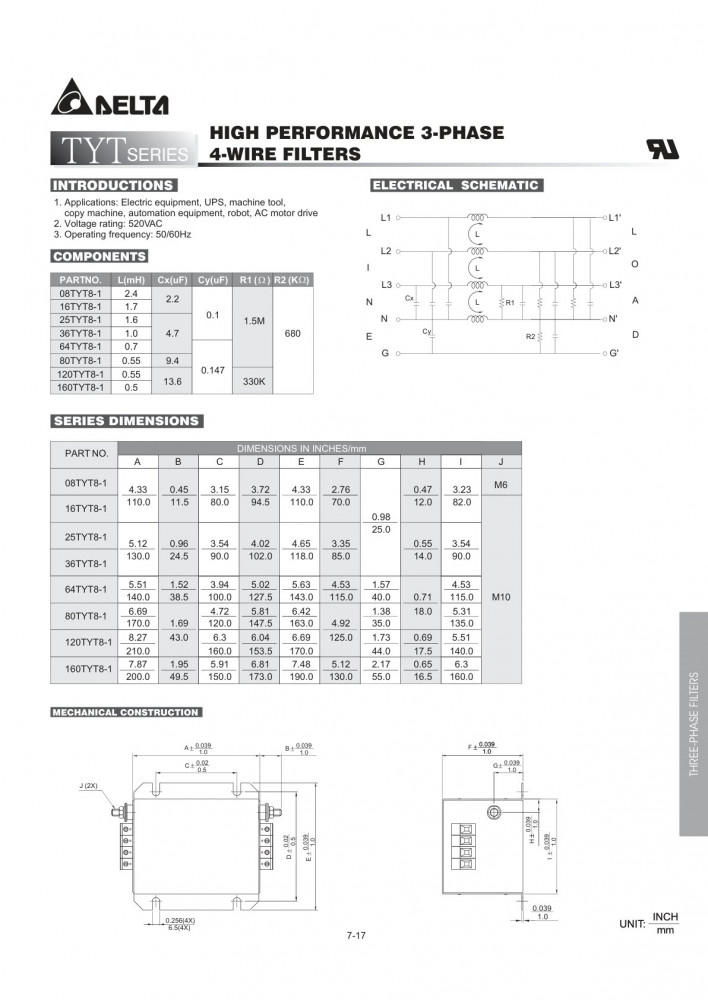 DELTA TYT8 filter datasheet page 2