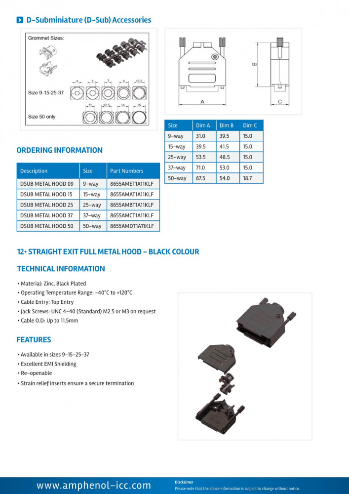 Amphenol D-Sub accessories documentation page 10
