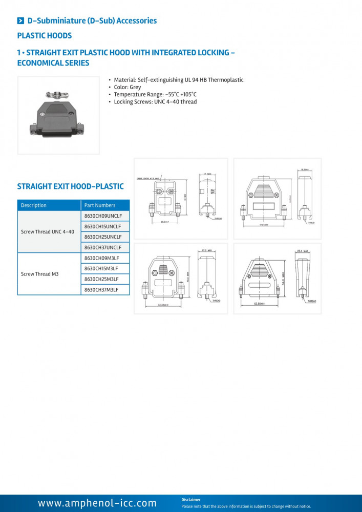 Amphenol D-Sub accessories documentation page 3