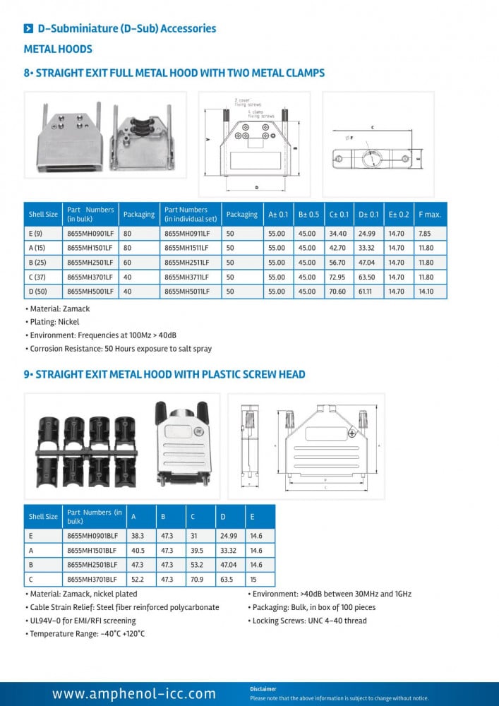 Amphenol D-Sub accessories documentation page 8