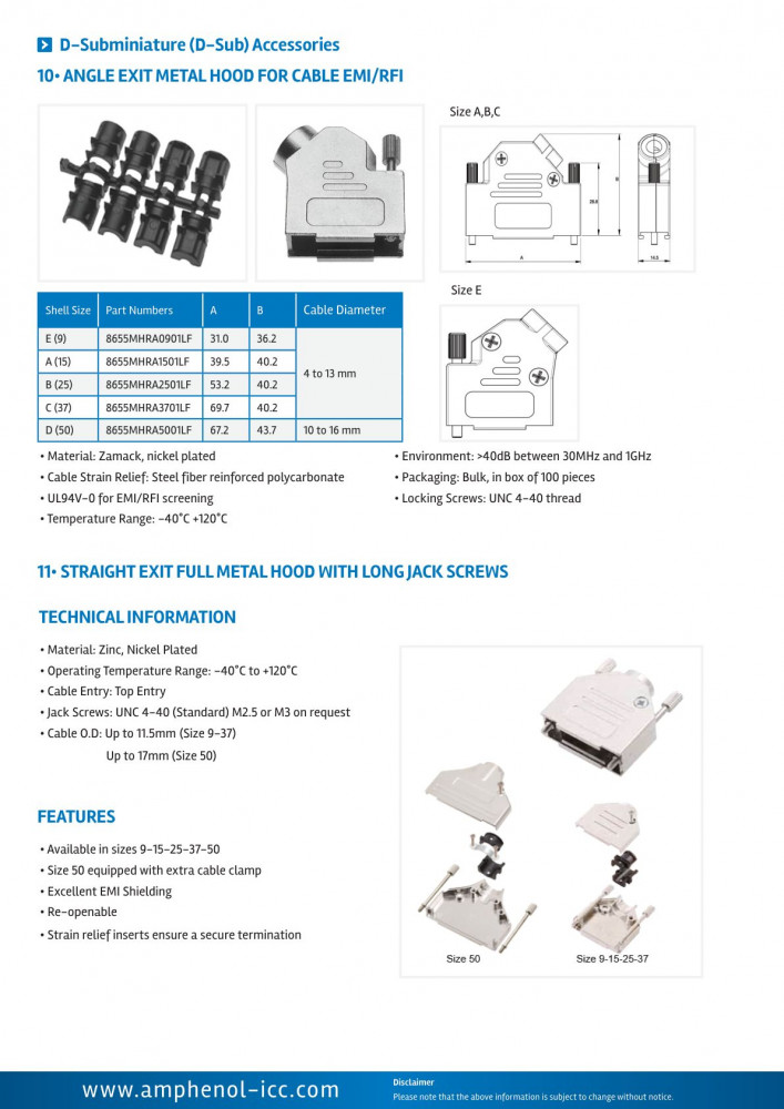 Amphenol D-Sub accessories documentation page 9