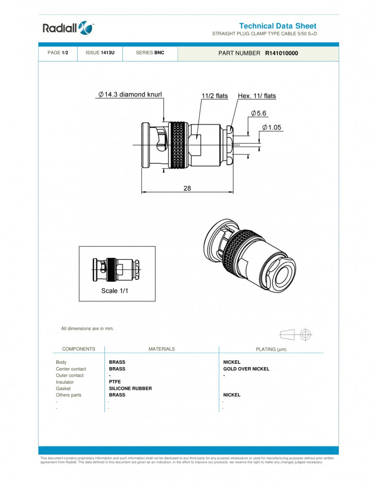 Radiall R141010000 datasheet page 1