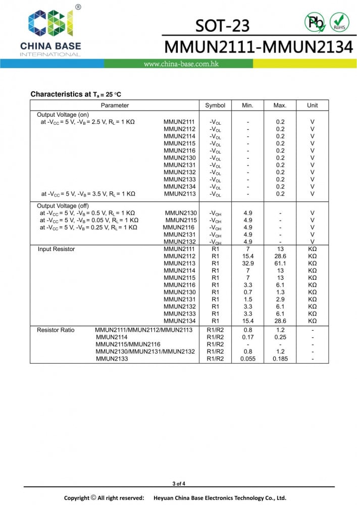 MMUN2133 datasheet page 3