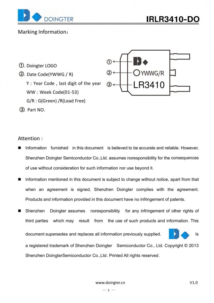 IRLR3410-DO datasheet page 5