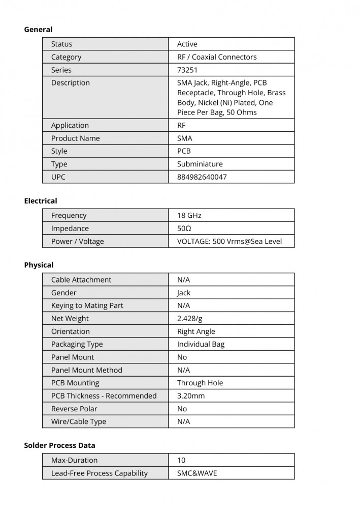 MOLEX 732513131 product document image, page 2