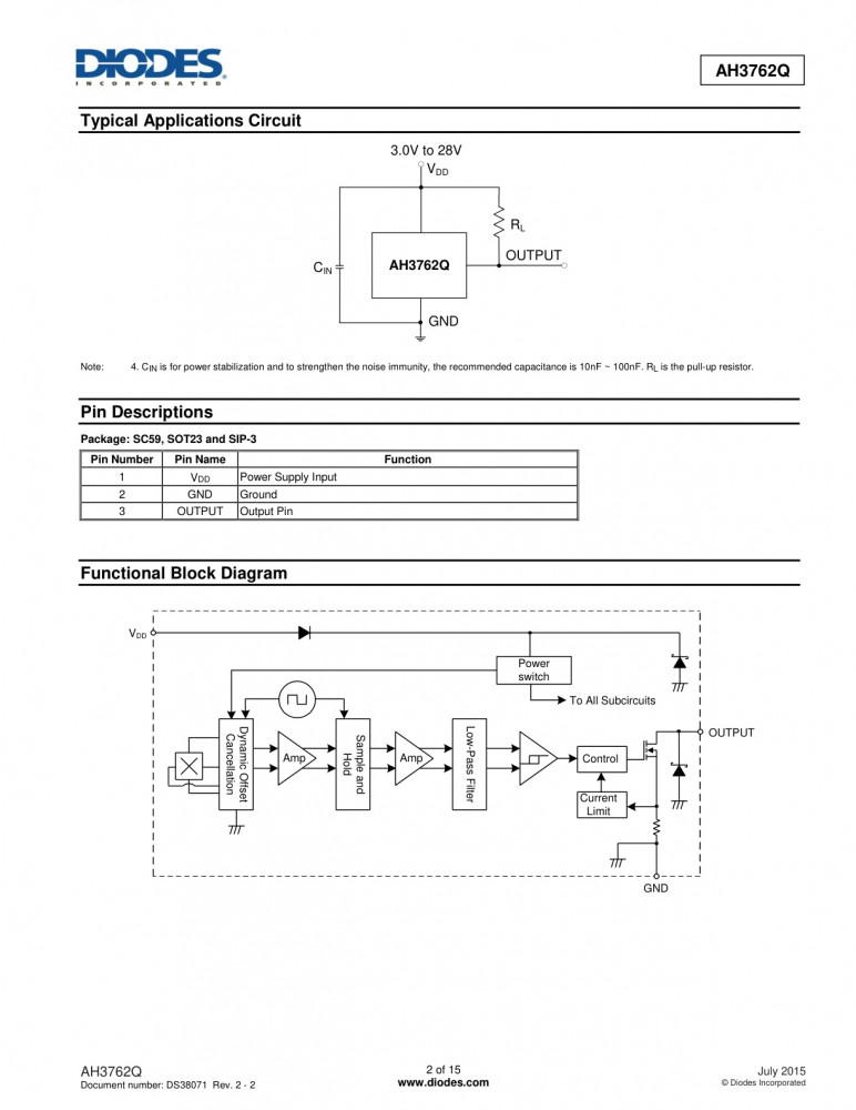 AH3762Q datasheet page 2