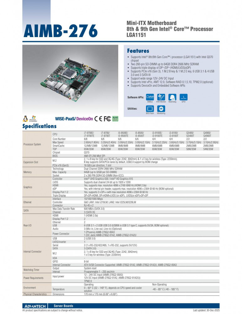 AIMB-276 product document page 1