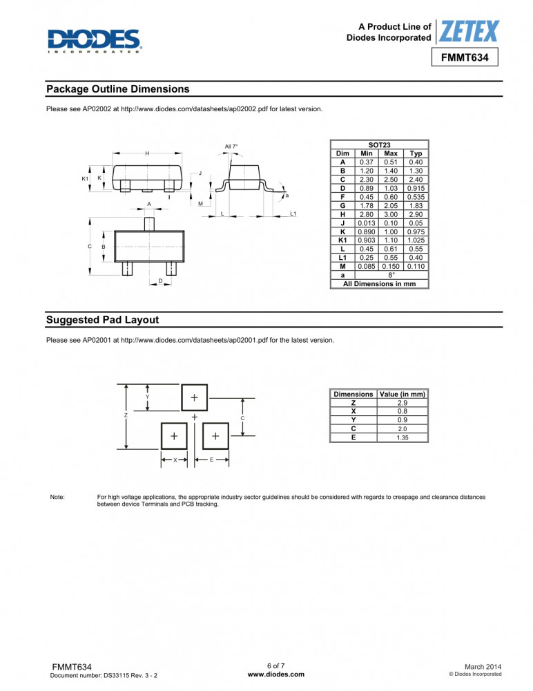 FMMT634TA datasheet page 6