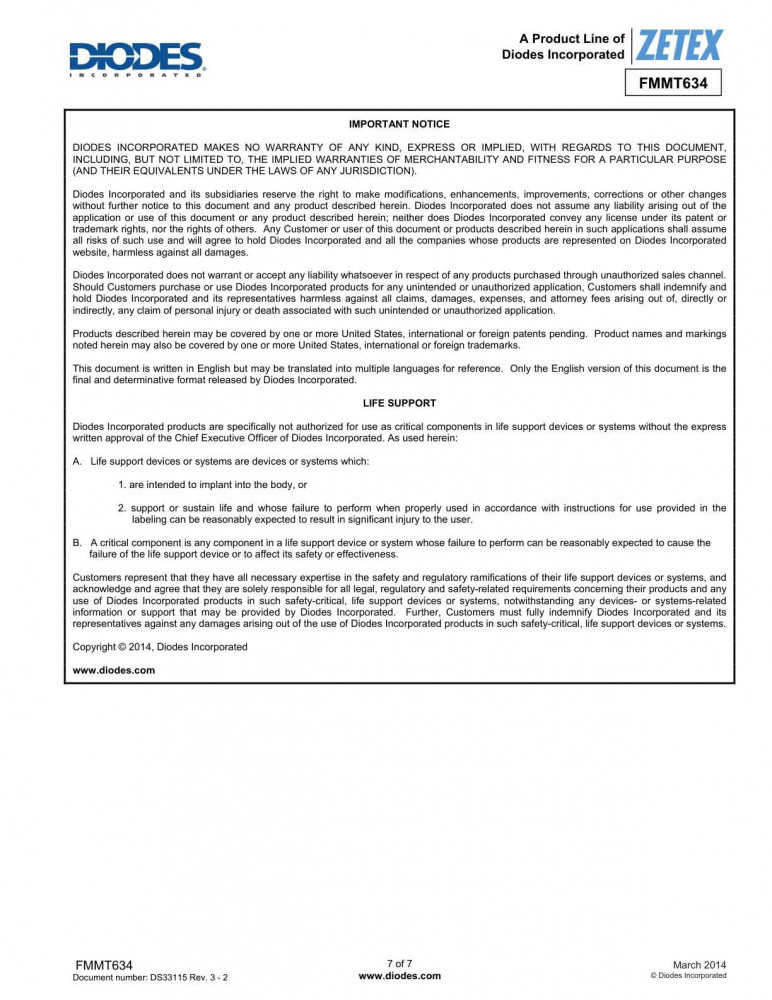 FMMT634TA datasheet page 7