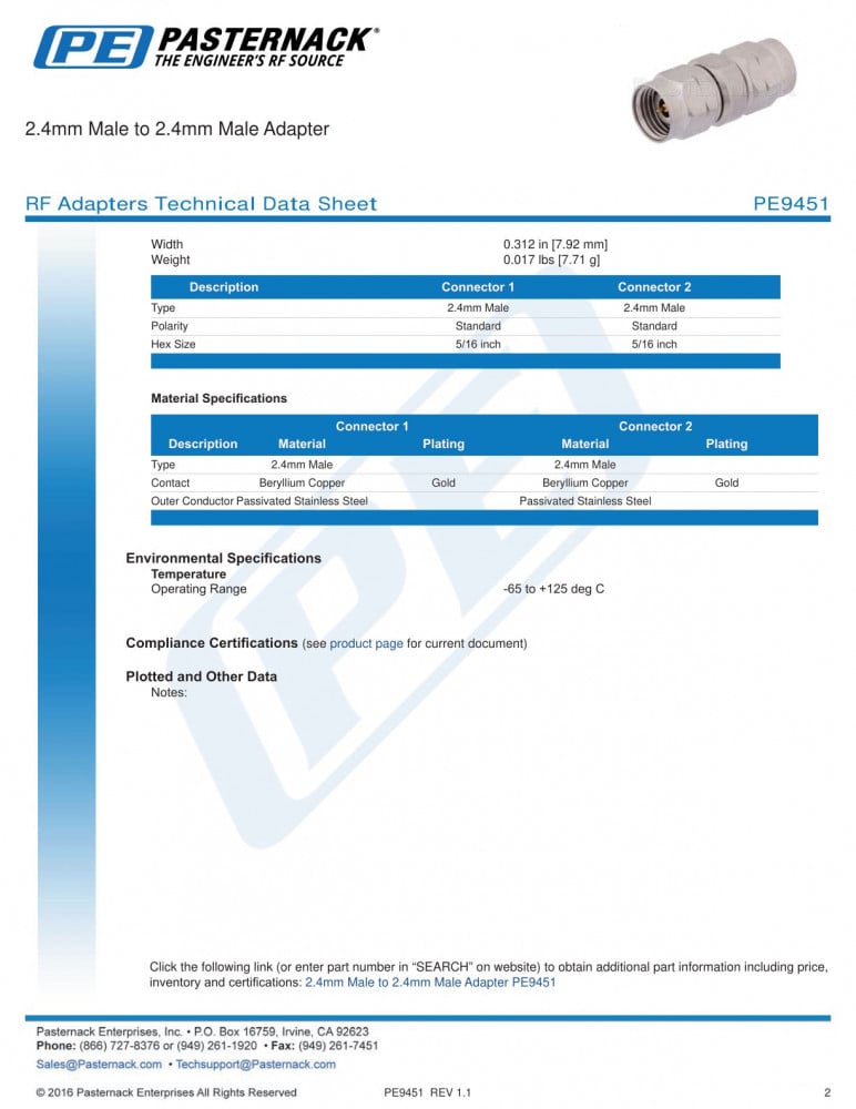 PE9451 technical document page 2