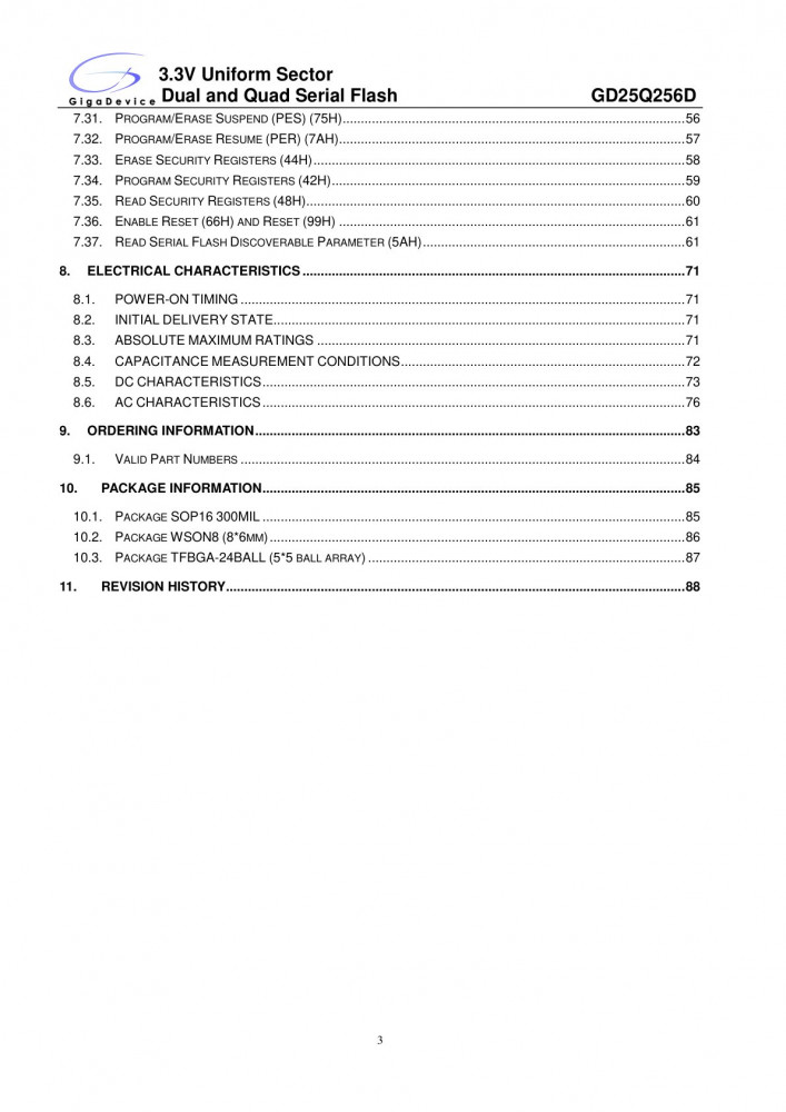 GD25Q256D datasheet page 3