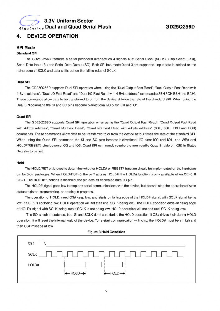 GD25Q256D datasheet page 9