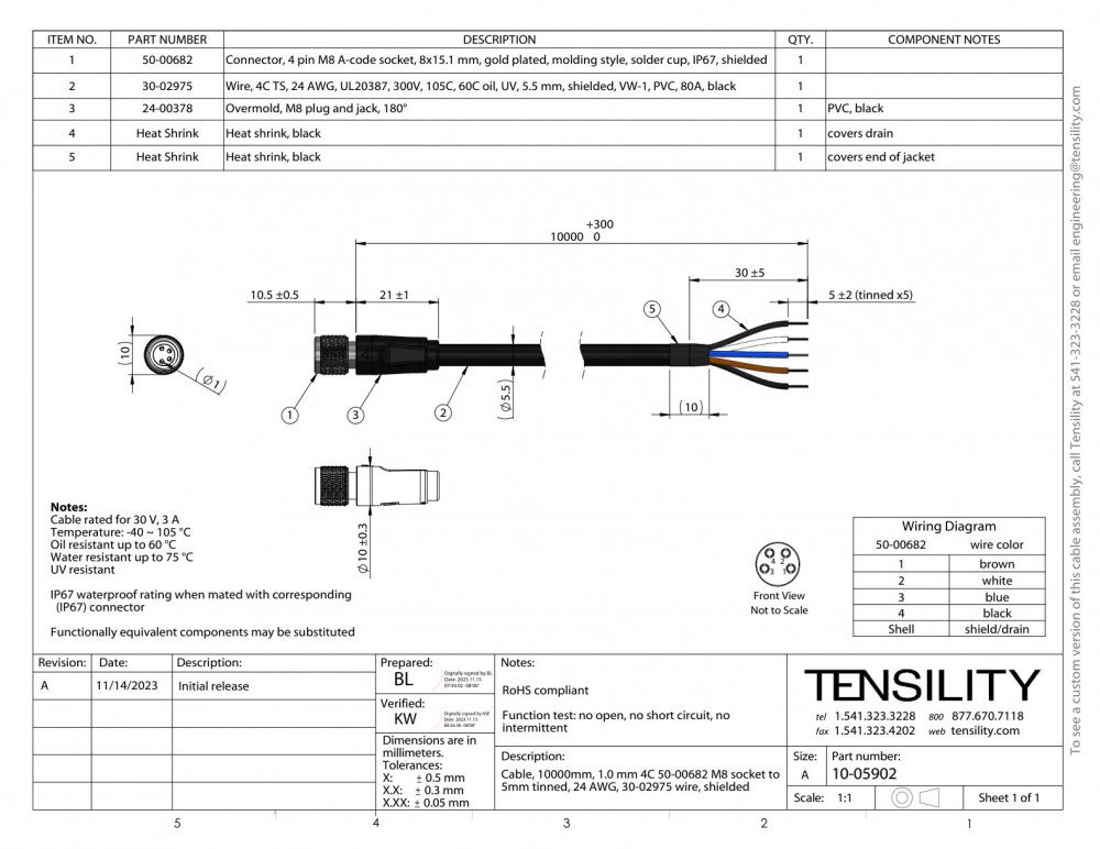Technical drawing preview for Tensility International part 10-05902