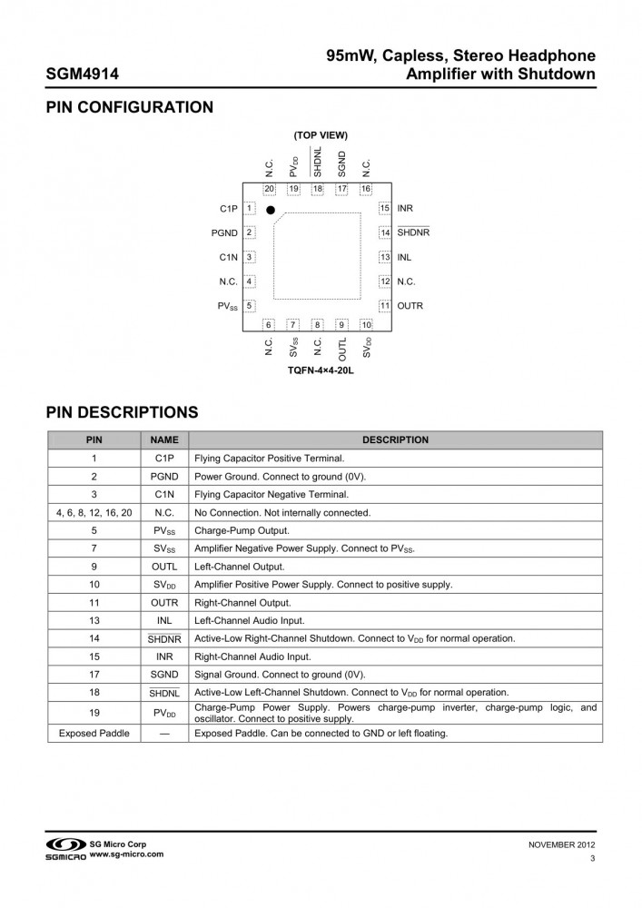 SGM4914 datasheet page 3