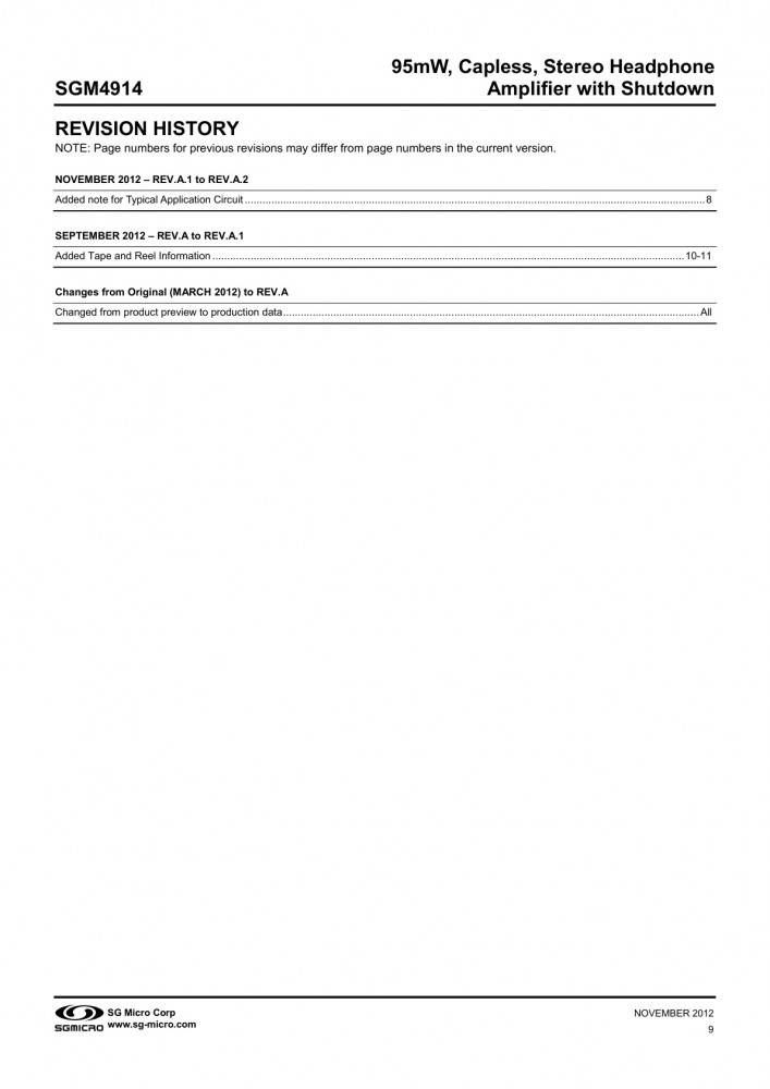 SGM4914 datasheet page 9