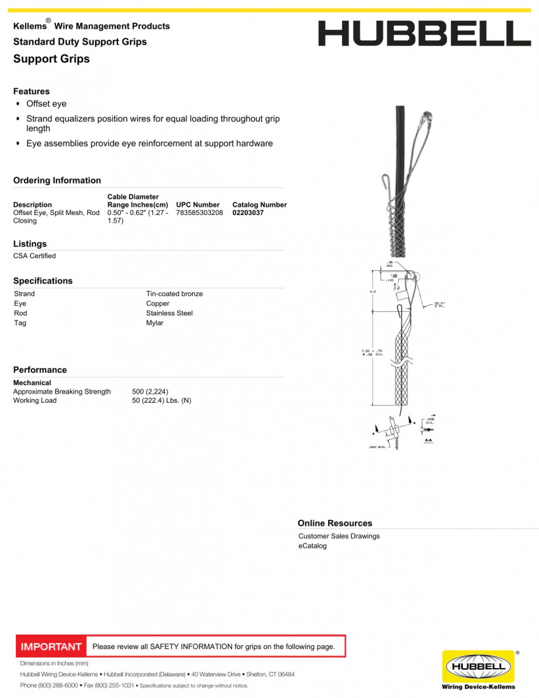 Burndy 02203037 technical document image, page 1
