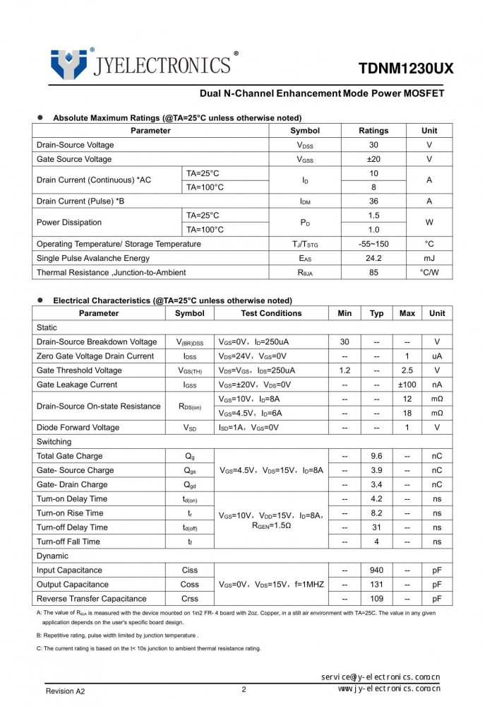 TDNM1230UX datasheet page 2
