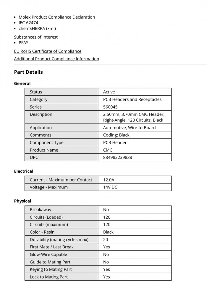 Technical document image 2 for MOLEX 5600451201