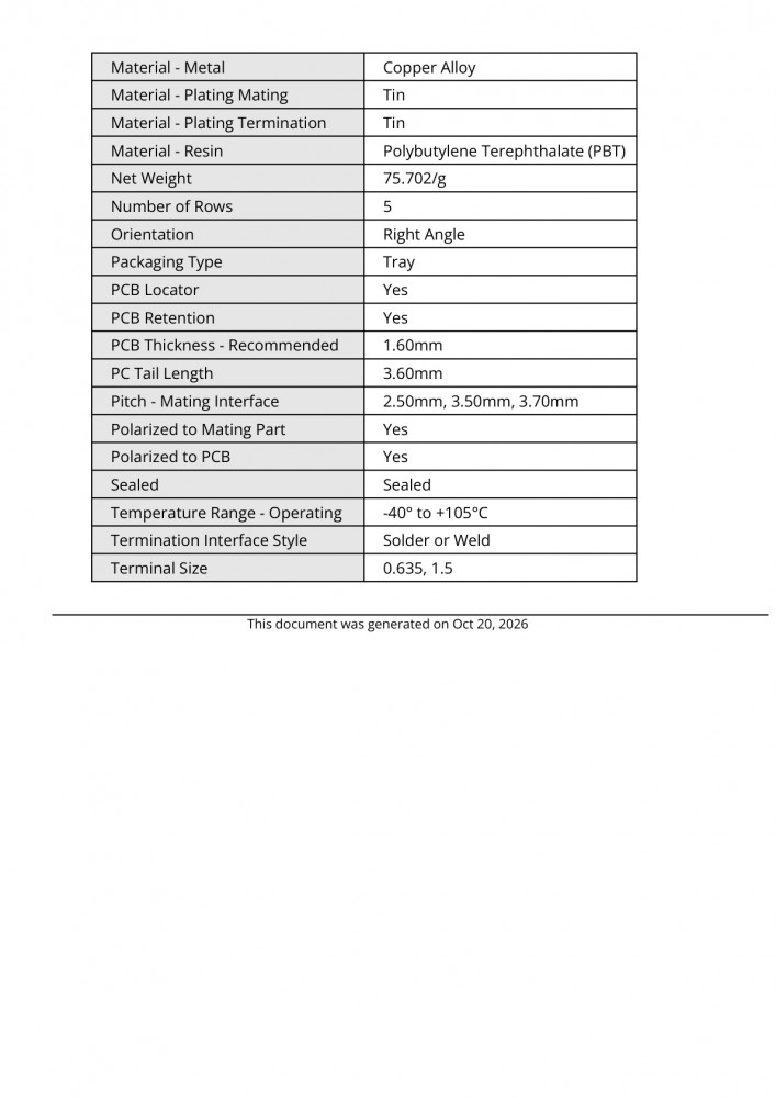 Technical document image 3 for MOLEX 5600451201