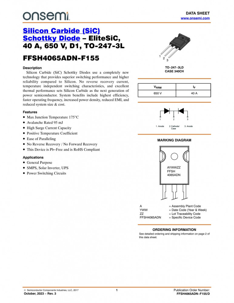 FFSH4065ADN-F155 datasheet page 1