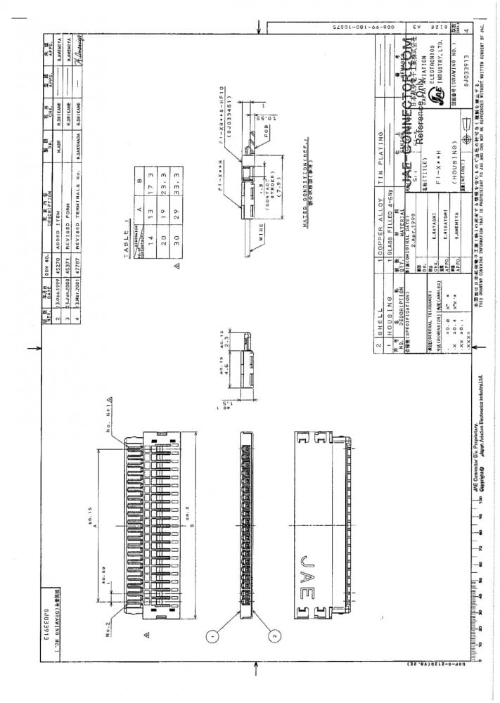 JAE FI-X series document page 3