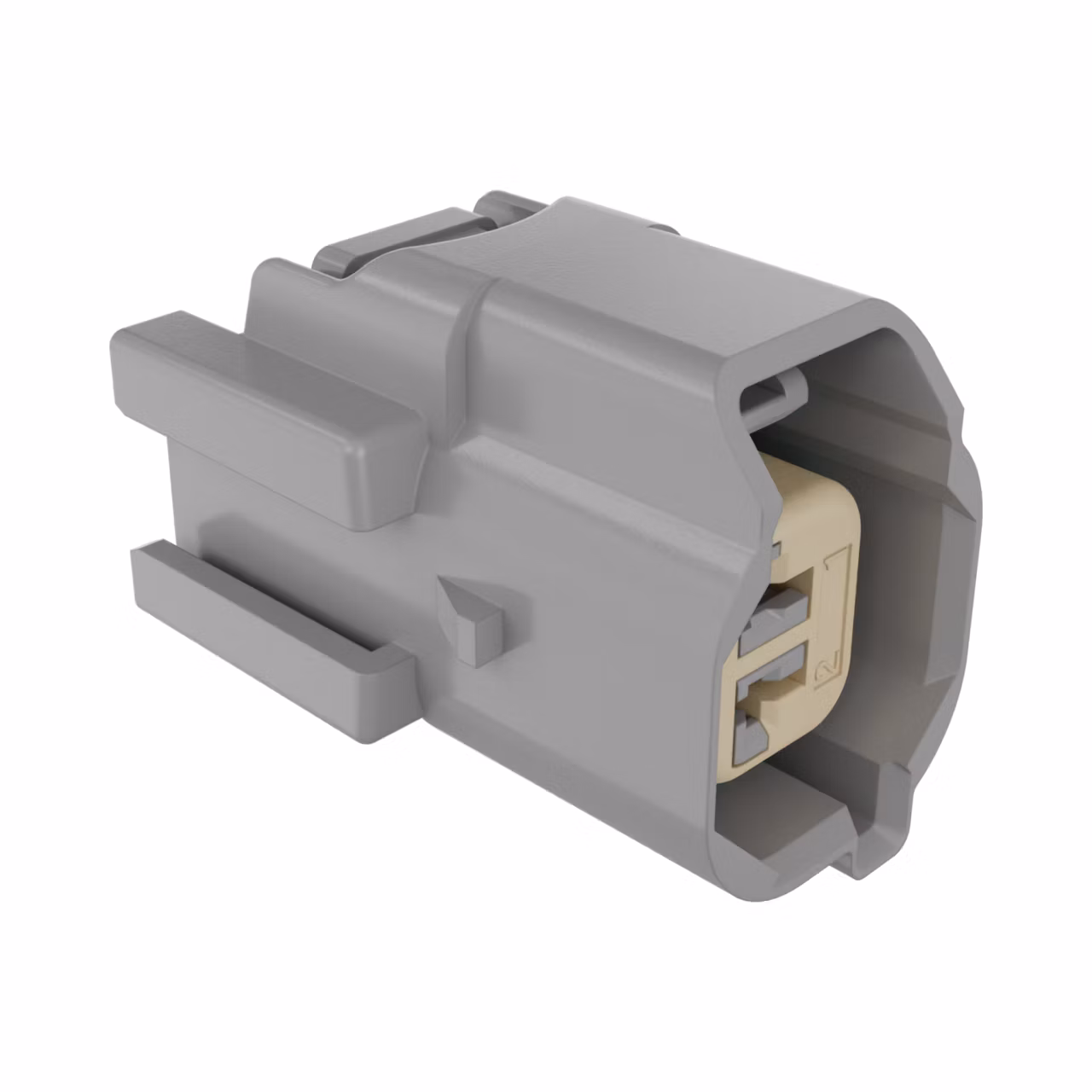MX150 Cable-Sealed Female Connector Assembly, Single Row, 2 Circuits, Keying Option B, with Clipslot, Light Gray for sale