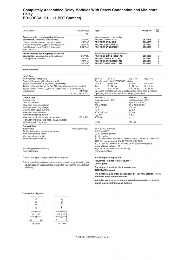 Phoenix Contact 2834452 technical document page 2