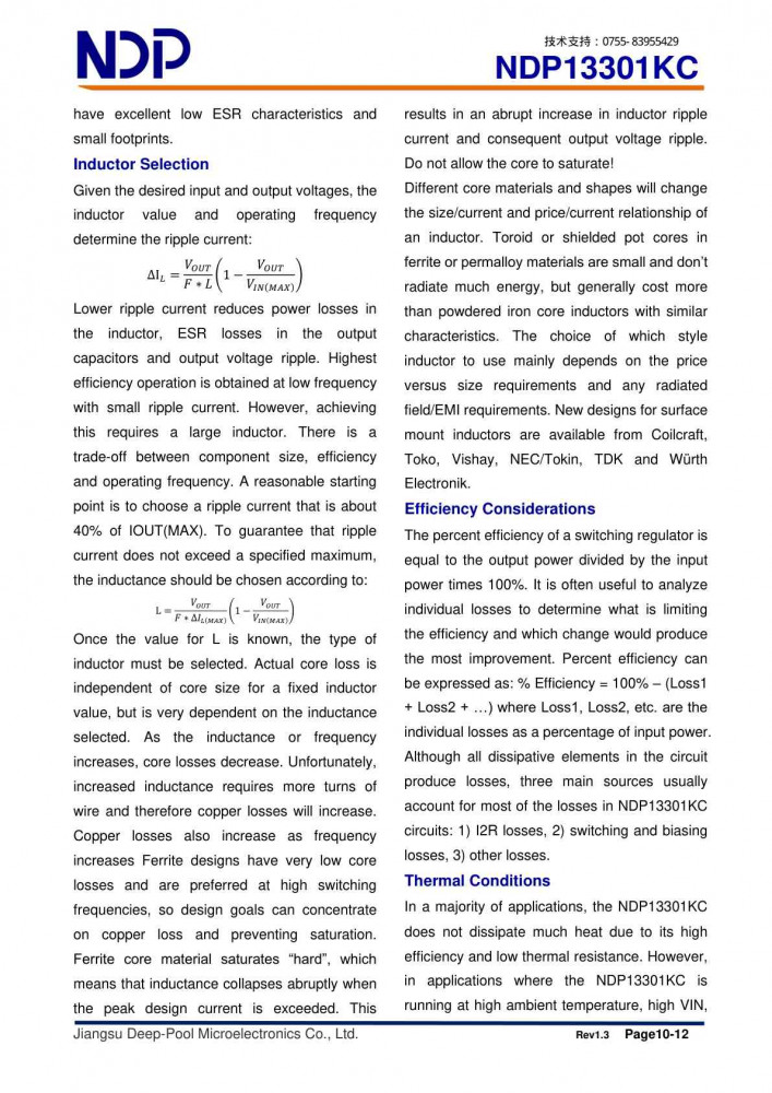 NDP13301KC datasheet page 10