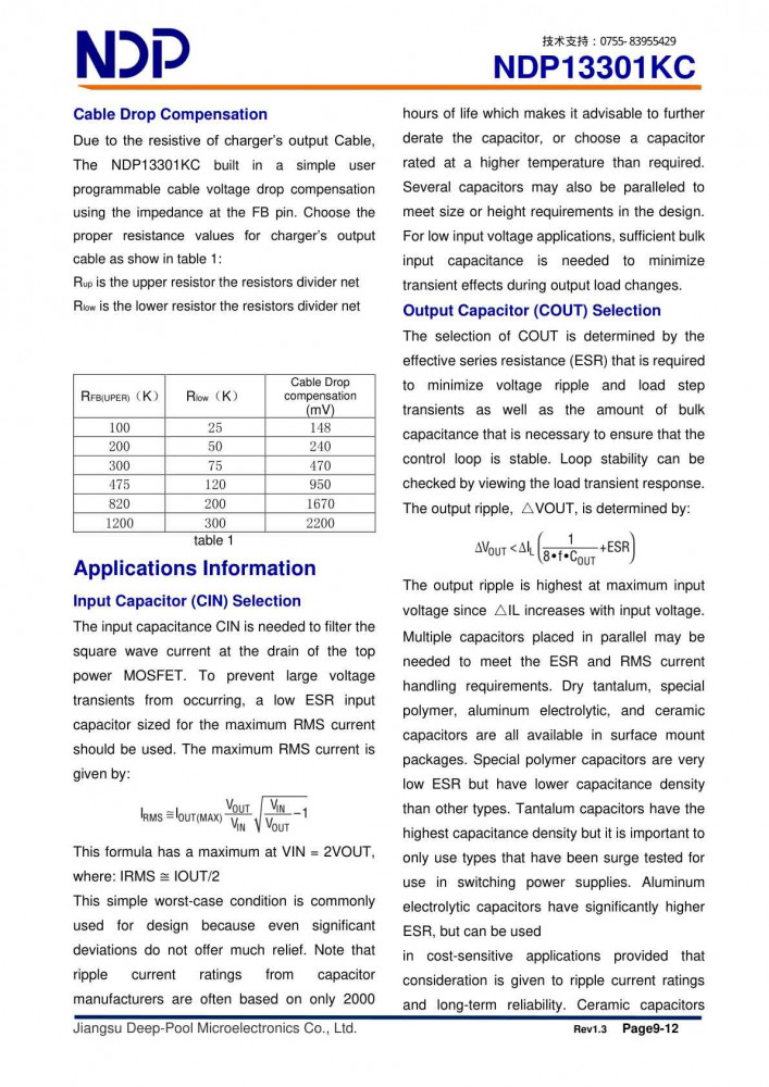 NDP13301KC datasheet page 9