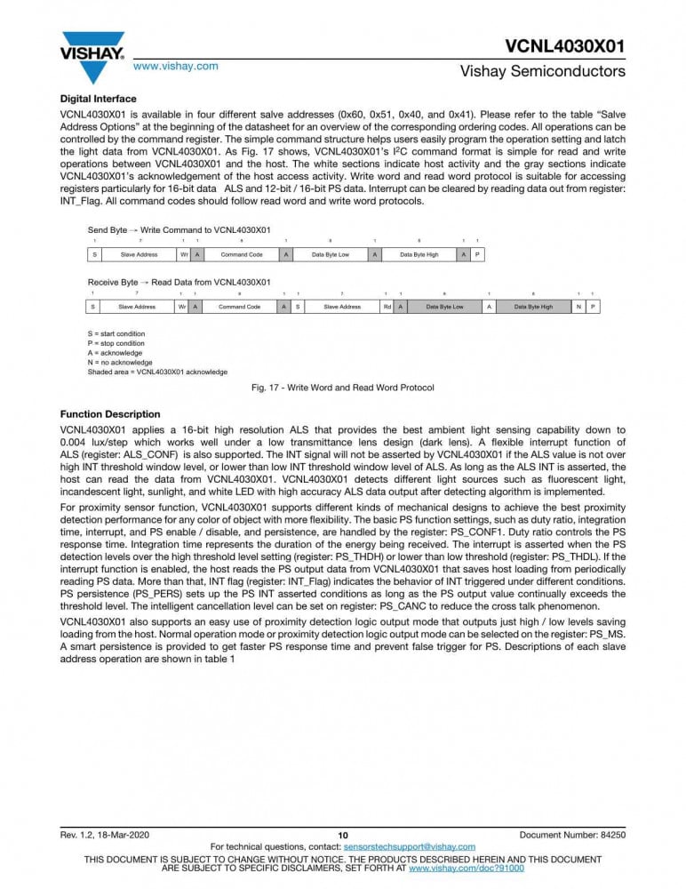 VCNL40301X01 datasheet page 10