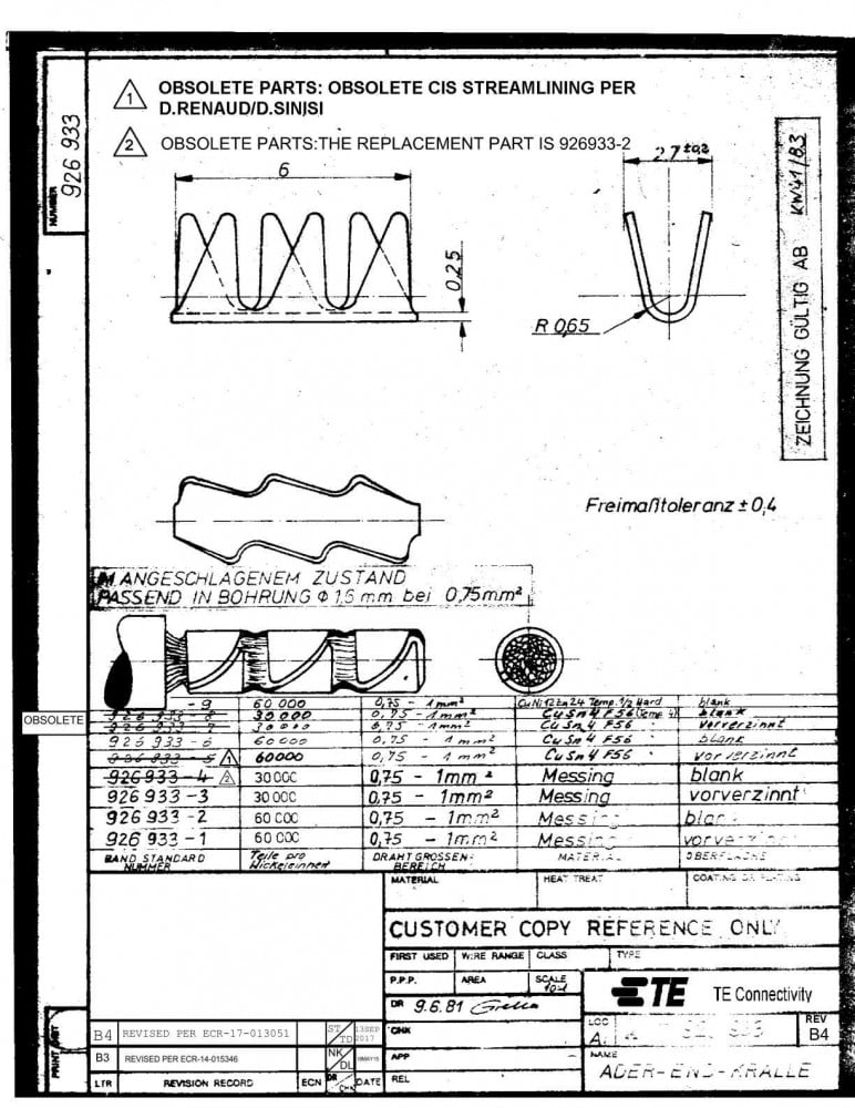 TE Connectivity 926933-2 technical drawing