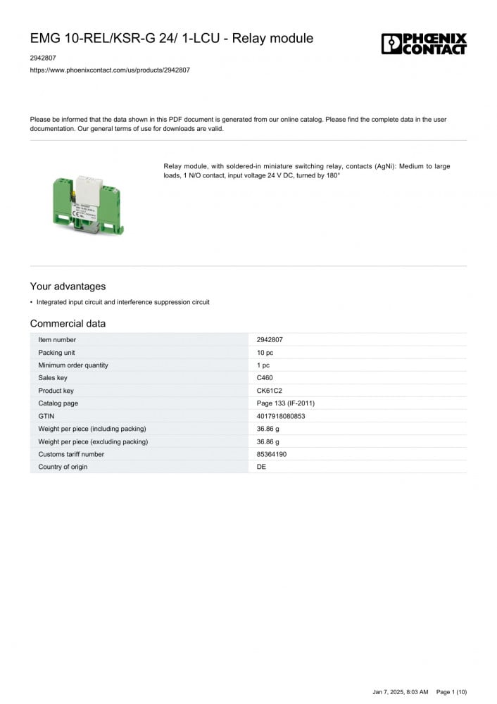 2942807 technical document page 1