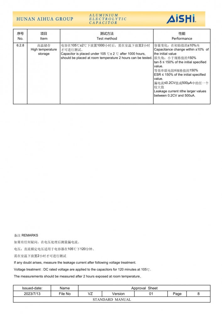 AISHI VZ specification page 8