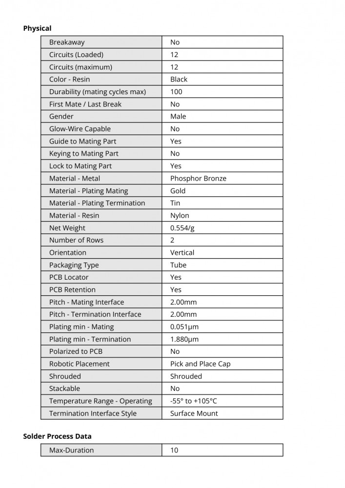 Technical document page 3 for MOLEX 878321262